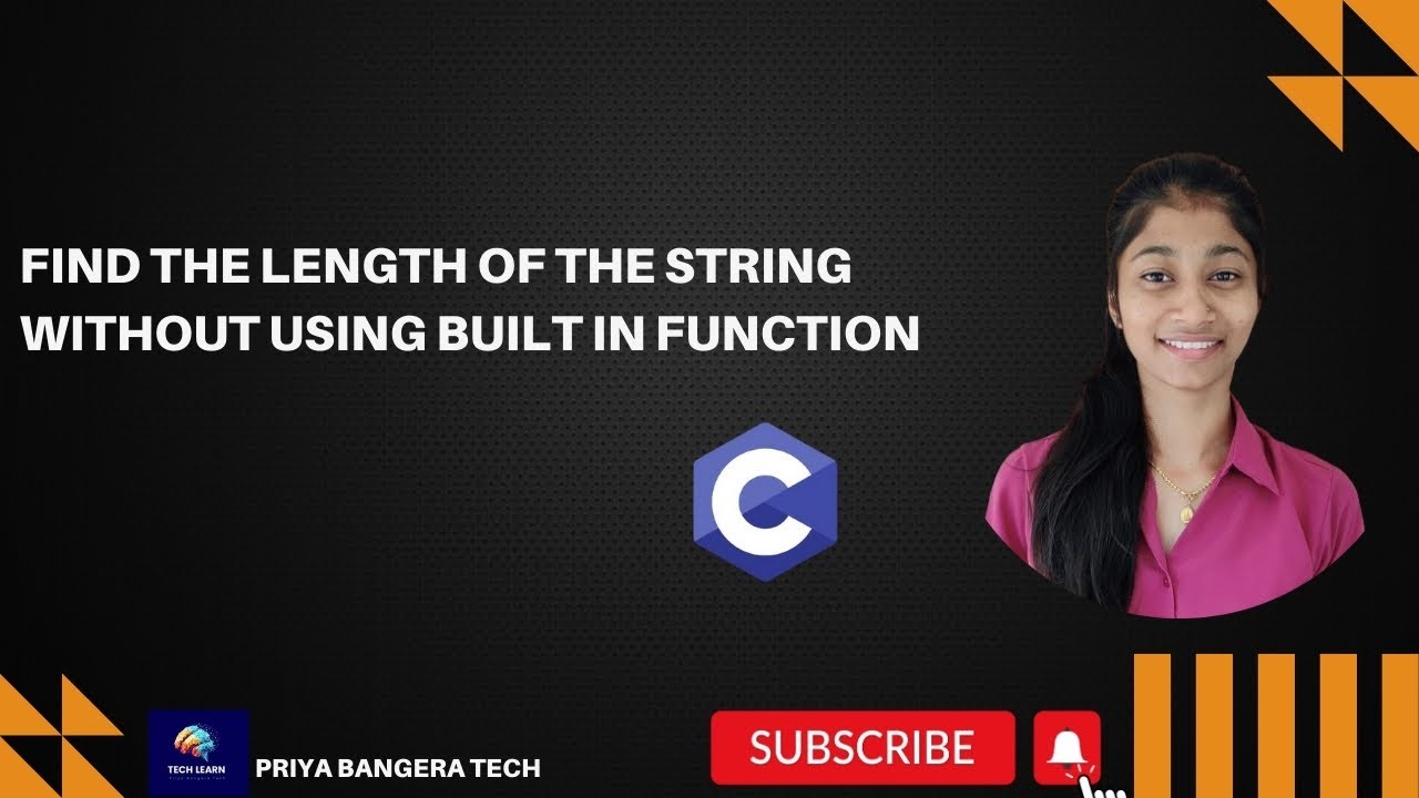 Find the length of the string without using built in function - YouTube