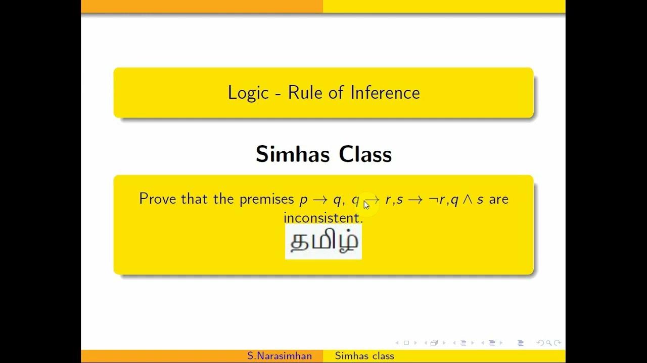 Ma3354 Discrete Mathematics Rules Of Inference Inconsistent Problem1 Youtube