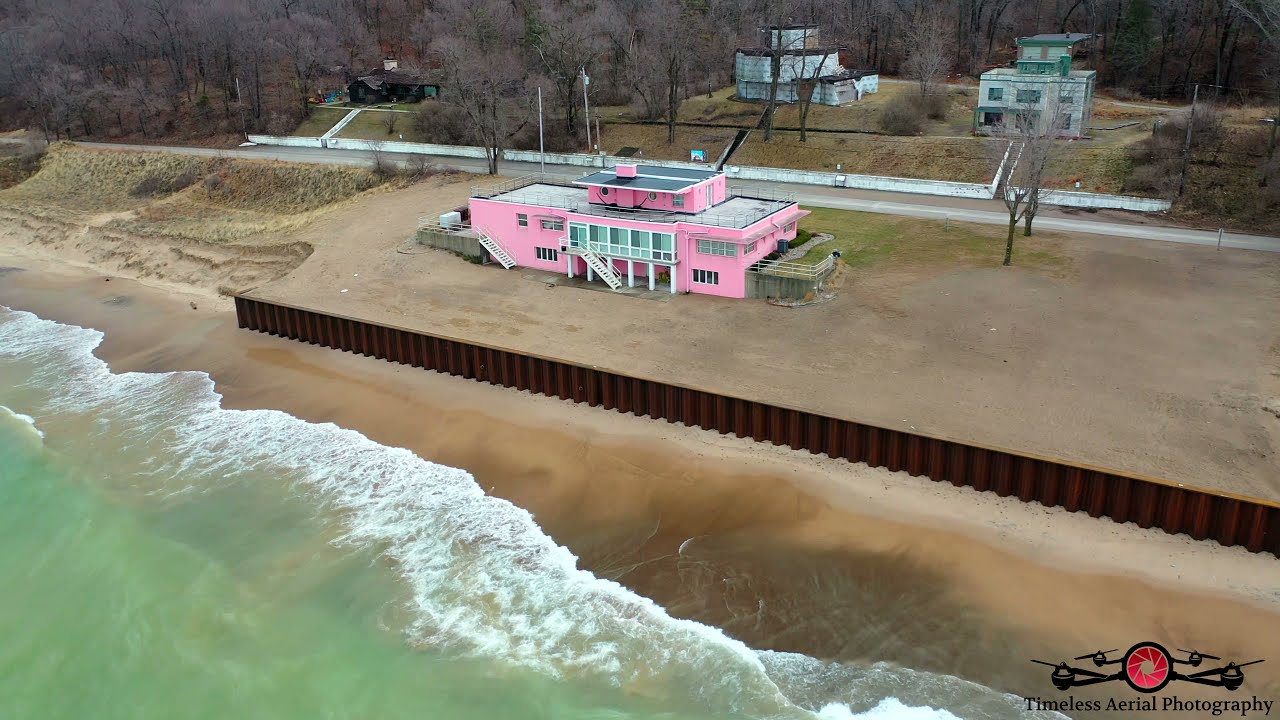 Beverly Shores, Indiana Getting Hit with Big Waves 4K Drone Footage On ...