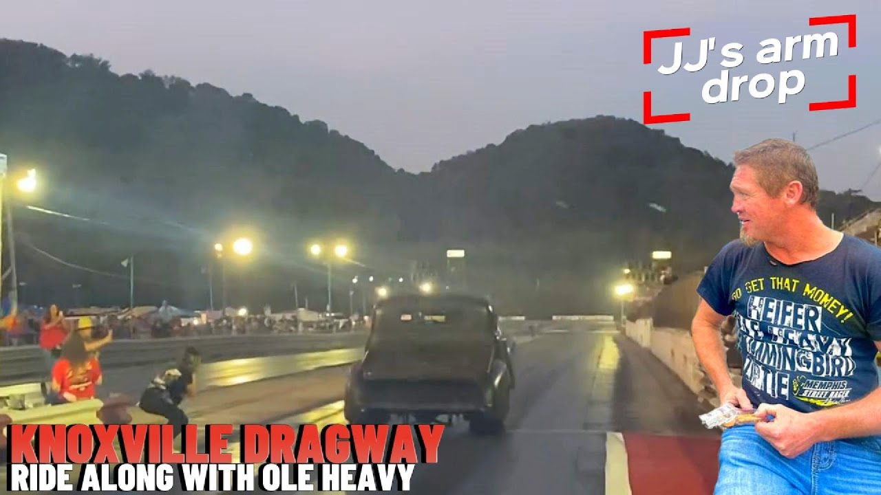 JJ's arm drop | Ride along with Ole Heavy - Knoxville Dragway. - YouTube