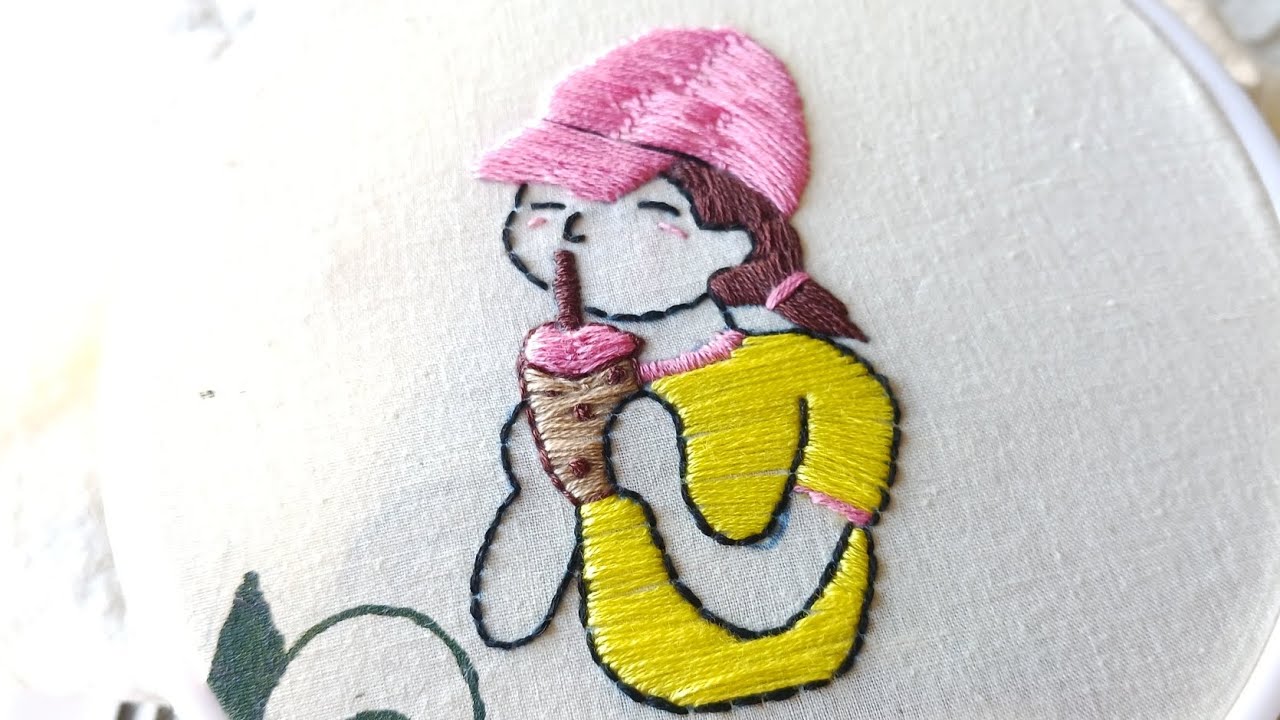 Cute girl embroidery for beginners/ How to embroider cute girl / # ...
