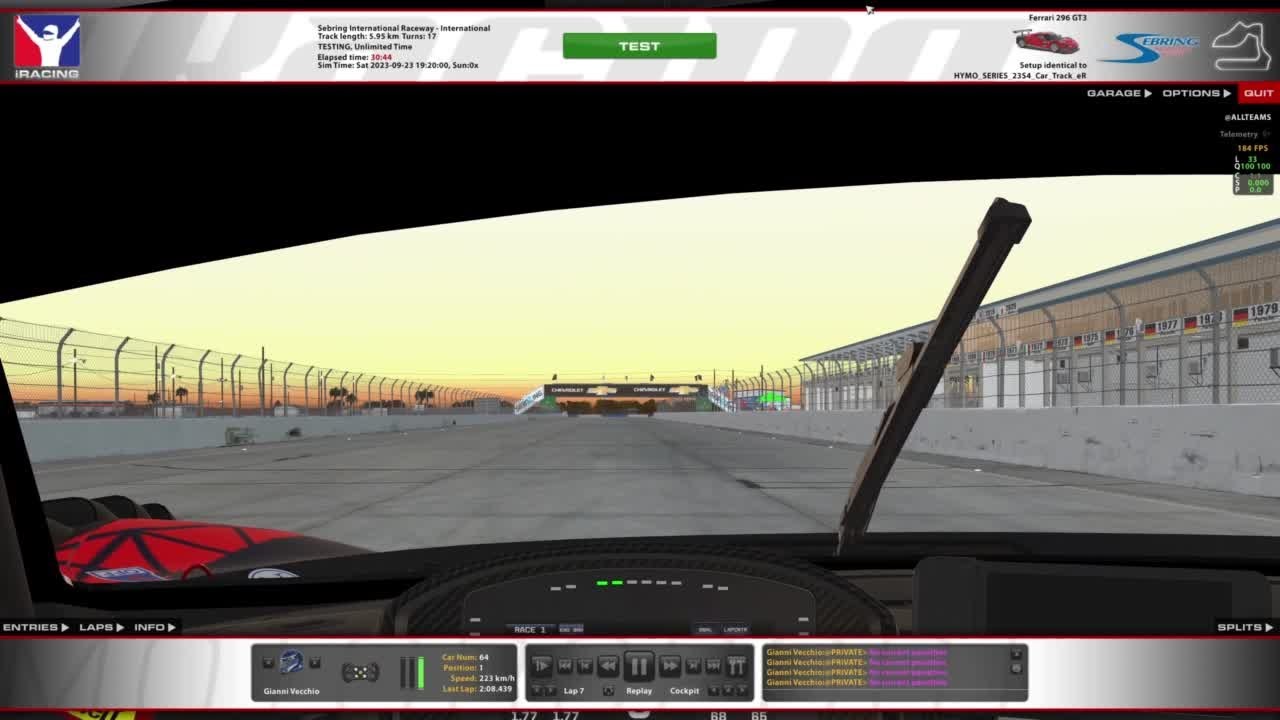 iRacing Sebring International Raceway - International Ferrari 296 GT3 ...