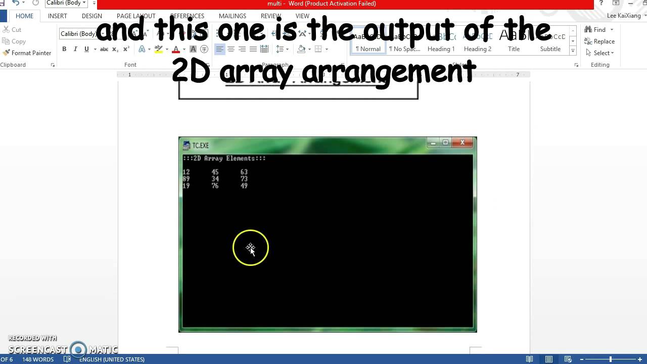 2dimensional Arraymmu Youtube