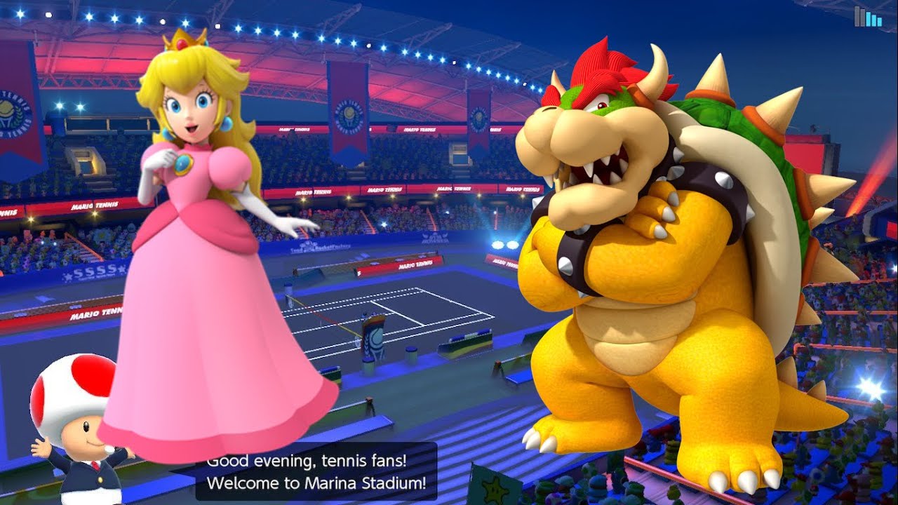 Mario Tennis Aces - Peach vs Bowser - YouTube