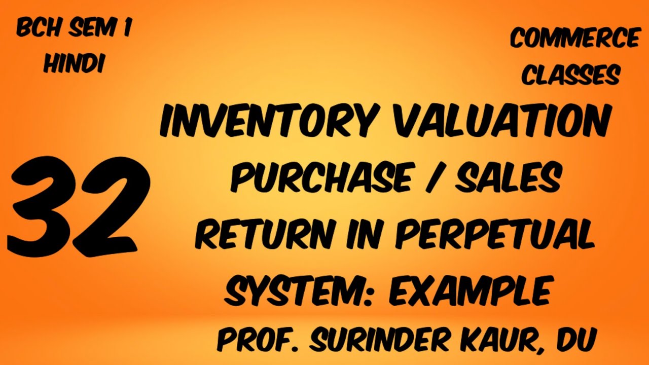 Adjustment of Purchase return, Sales Return in Inventory Valuation ...