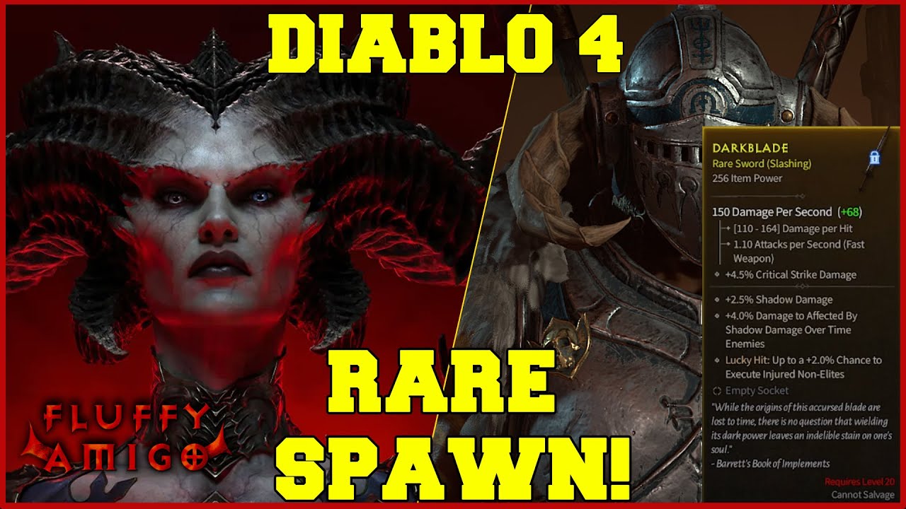 Diablo 4 SUPER RARE SPAWN & RARE DROP - Beta Highlights - YouTube