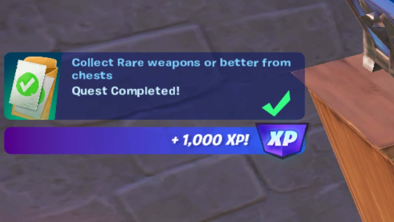 Collect Rare weapons or better from chests || Fortnite Daily Quests ...