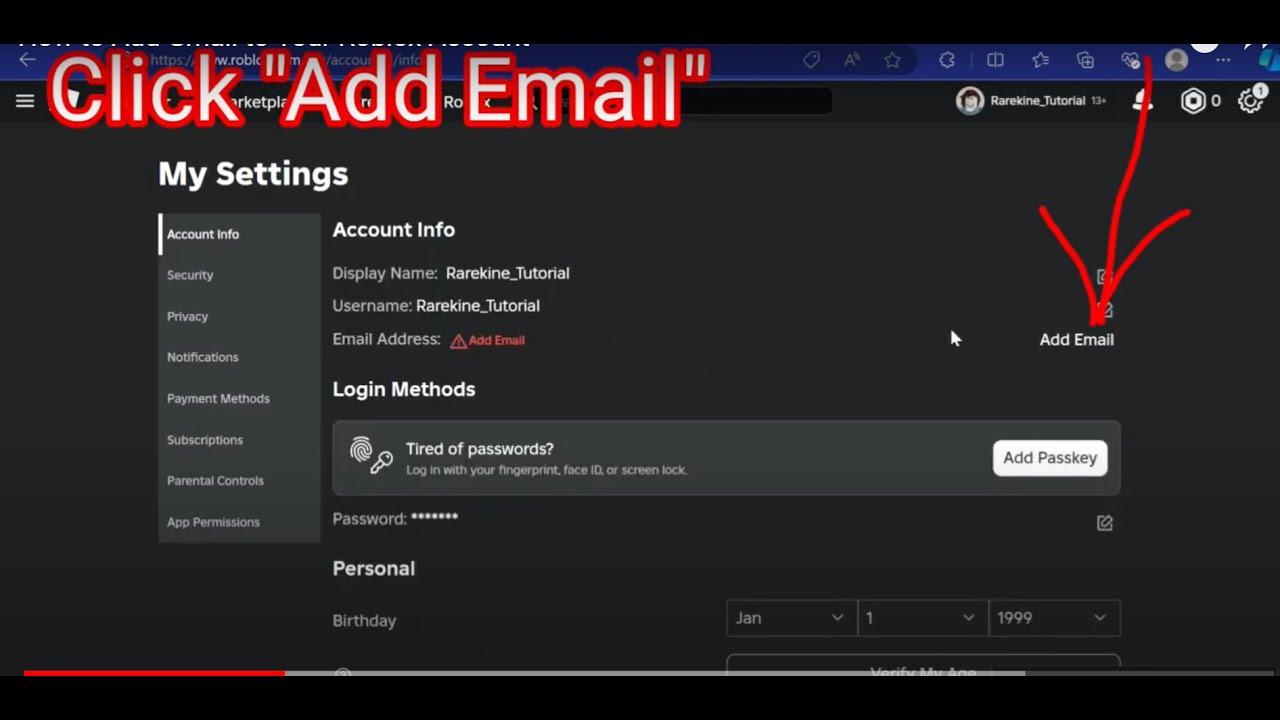 How to Add Gmail to Your Roblox Account - YouTube