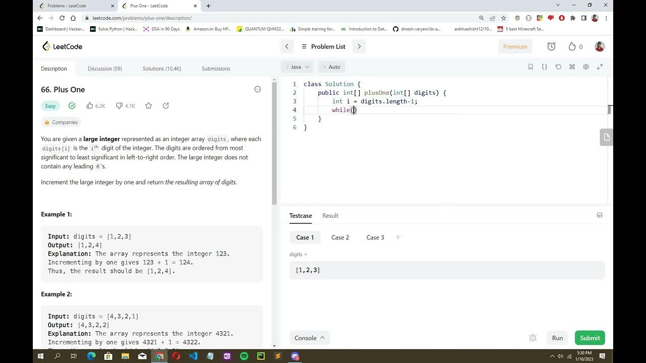 LeetCode Problem "Plus One"||Competitive Programing With Java @Codolearn - YouTube