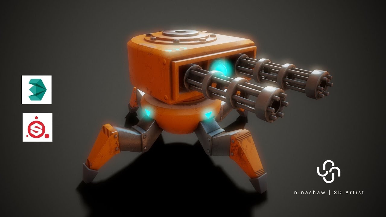 TIMELAPSE Stylized Robot | Autodesk3dsMax/Substance Painter - YouTube