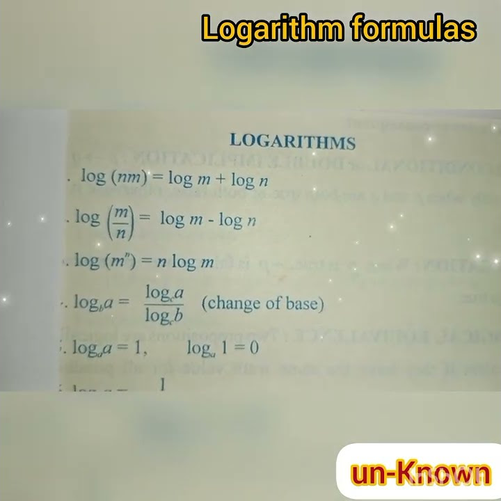 Basic logarithm formulas | for all exams | SSC | RRB | IBPS ...