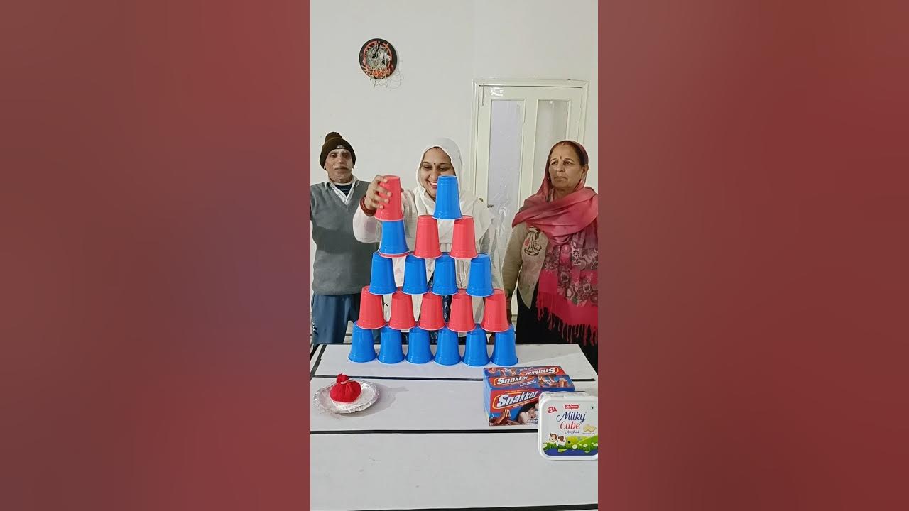 stack the cup without letting in the fall and win the prize #viral # ...