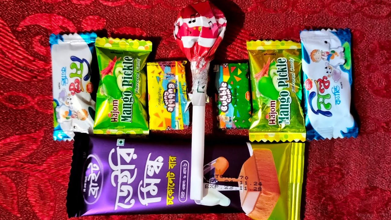 ASMR CHOCO MILK CANDY, LOLLIPOP, HAJOM CANDY,DAIRY MILK,BUBBLE GUM # ...