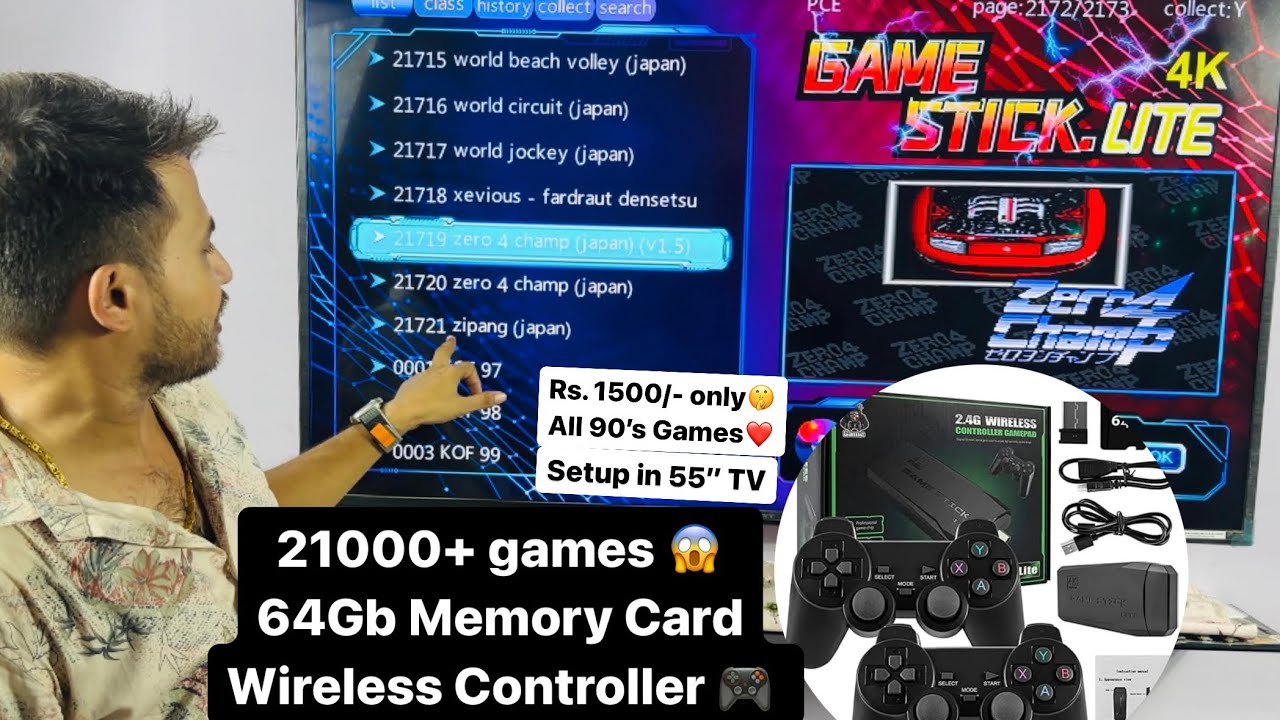 Wireless Game Stick 4K Ultra HD 21000 games only 1500rs 😱 #m8game # ...