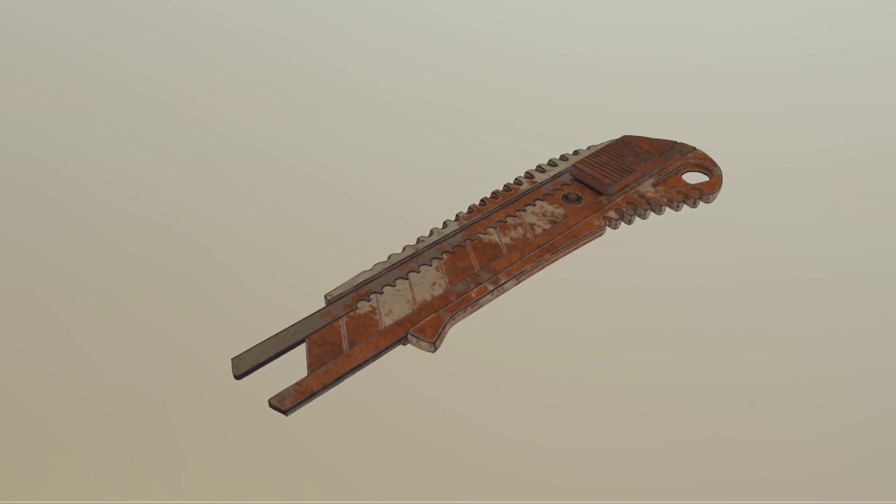 Box Cutter Low Poly Rusty Version - YouTube