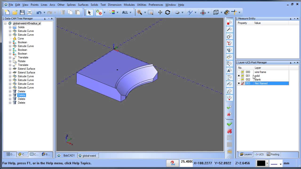 Untrim Surface Extend Surface BobCAD CAM V28 CAD - YouTube