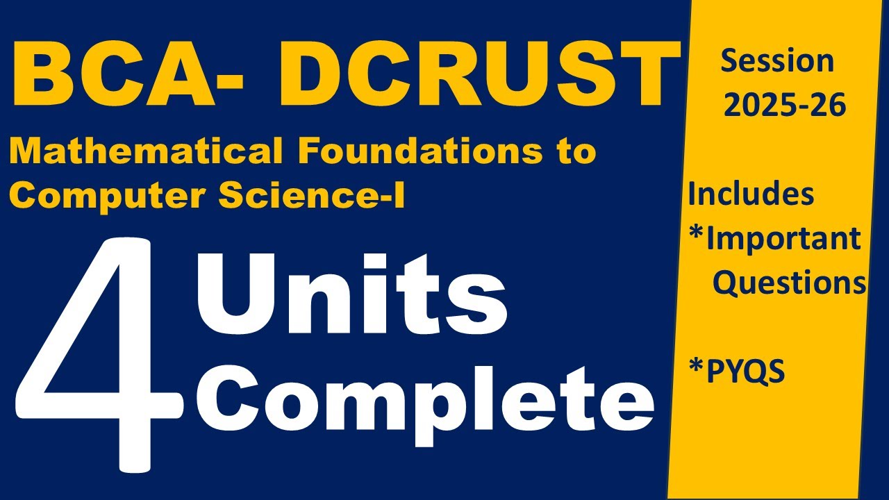 BCA Maths | dcrust BCA MFCS | dcrust BCA Maths -Complete Syllabus | New ...