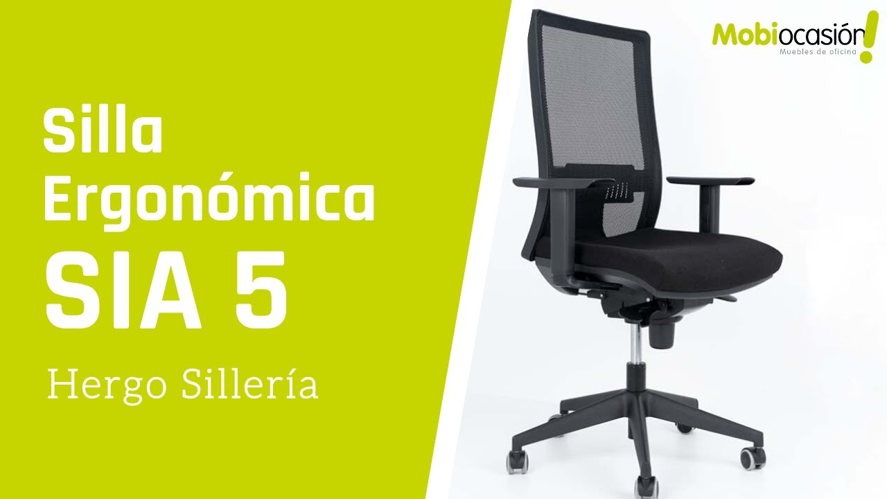Silla Ergonómica Sia 5 de Hergo Sillería sin trasla - Mobiocasión - YouTube