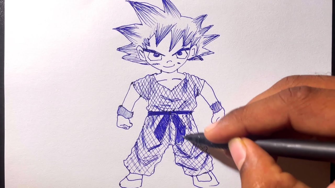 Blue Pen drawing || Colourful Drawing Clips || how to draw anime - YouTube