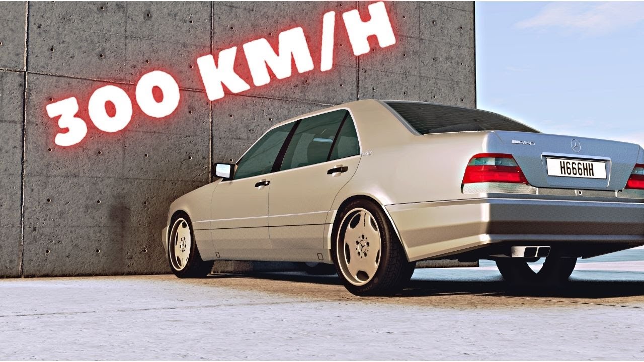Mercedes-Benz W140 VS WALL 💥 300 KM/H 💥 BeamNG.Drive CRASH test - YouTube