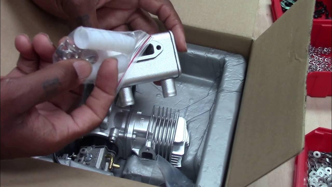 DLE 20-RA Engine and Header and Canister Set Unbox - YouTube