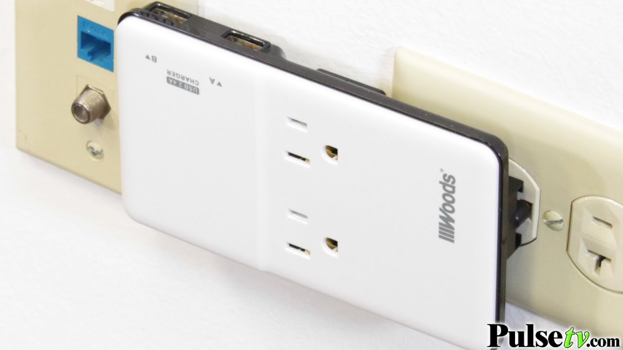 Ultra Slim Dual Outlet Adapter w/ AC and USB Outlets - YouTube
