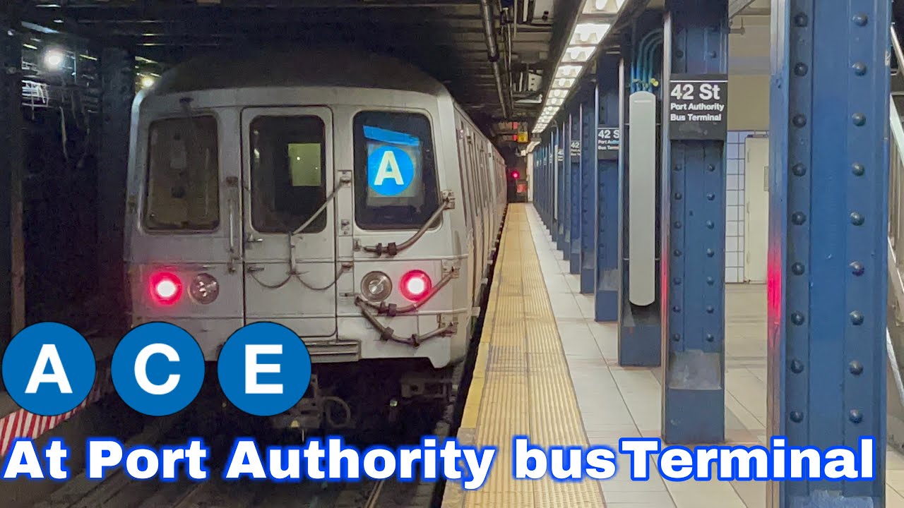 8th Avenue Line: (A)(C)(E) Train action at 42 Street Port Authority Bus ...