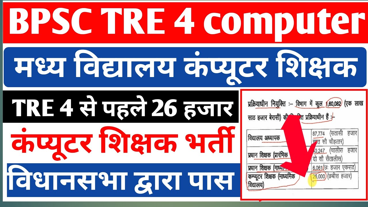 BPSC TRE 4 computer teacher BPSC TRE 4 computer teacher qualification #बिहार_कंप्यूटर_शिक्षक ...
