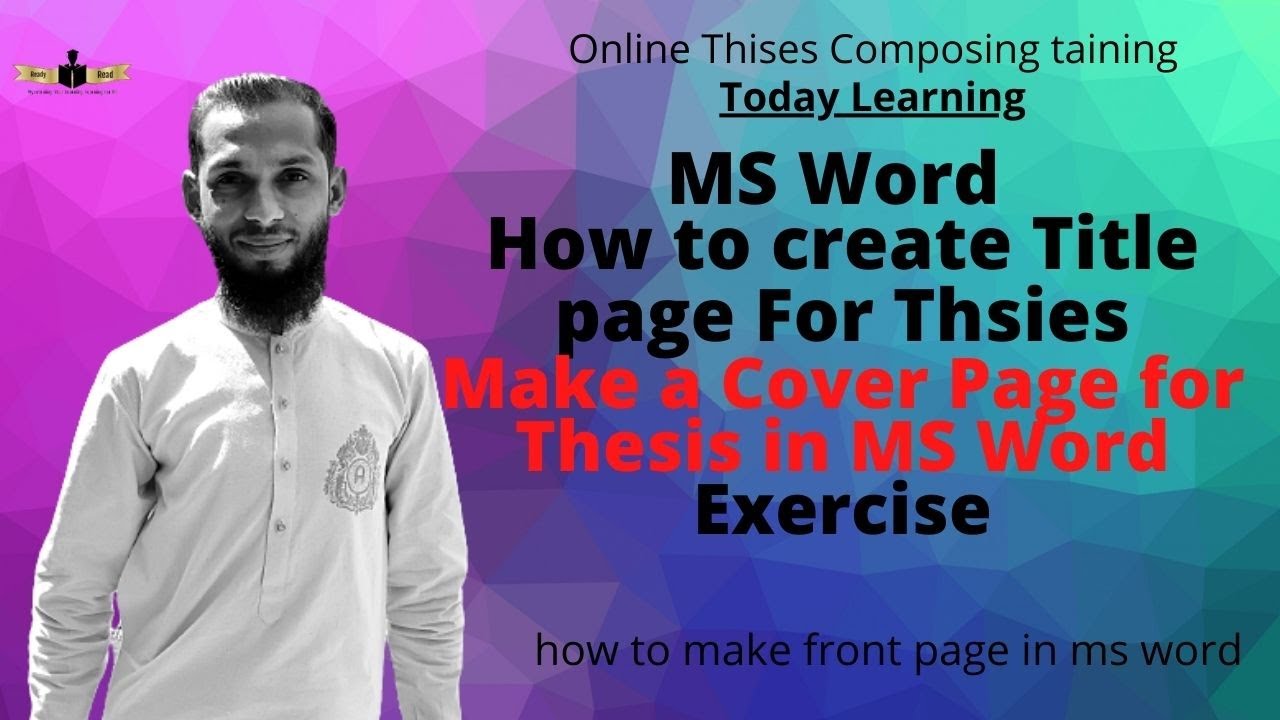 How To Create Custom Title Pages In MS Word Make a Title Page For how-to-create-custom-title-pages-in-ms-word-make-a-title-page-for