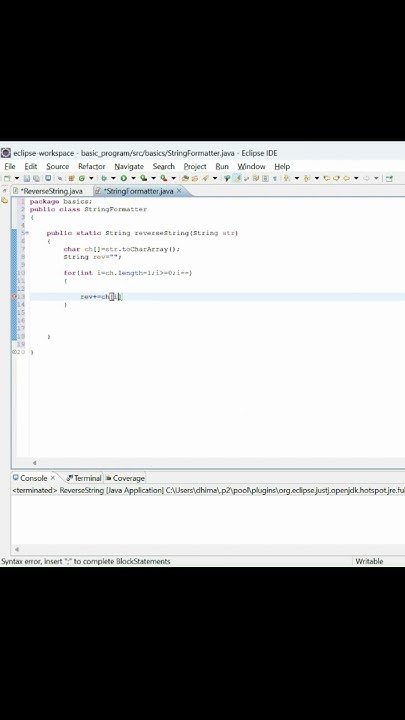 Reverse String In Java Programming Javaprogramming Javadevelopment Javatutorial Java Youtube