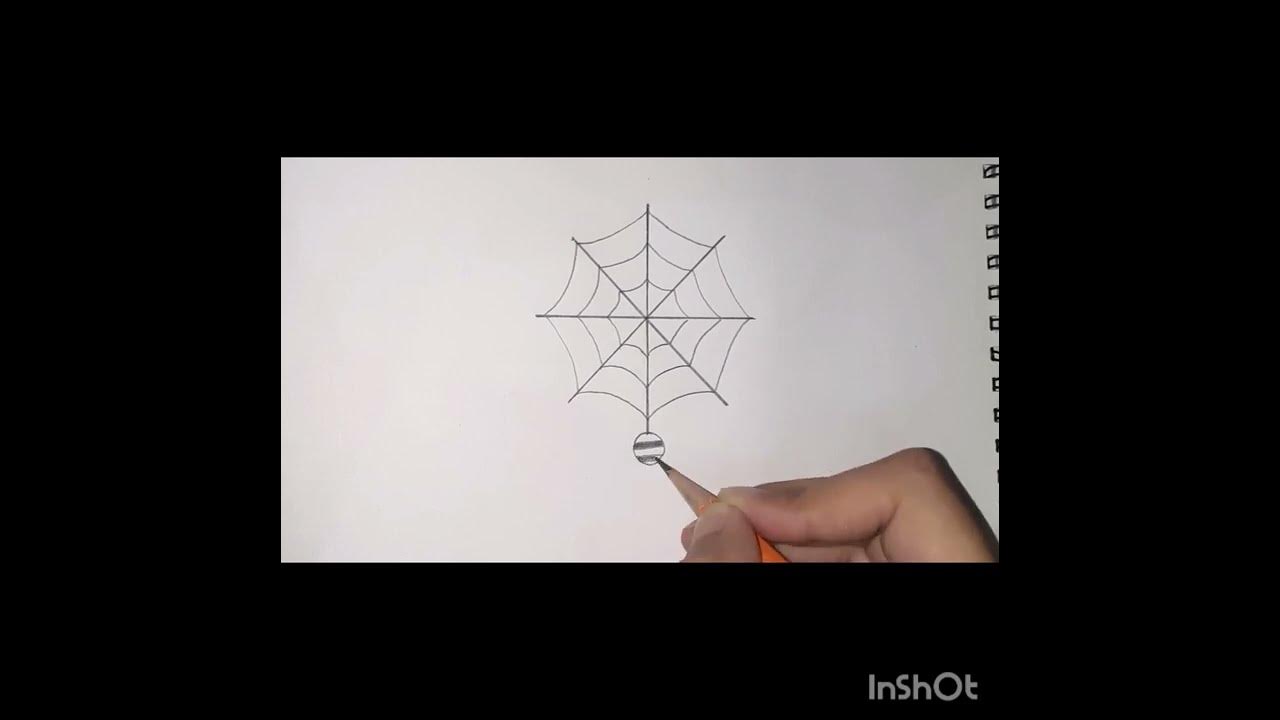 How to draw a spider web, step by step easy guide for beginners ...