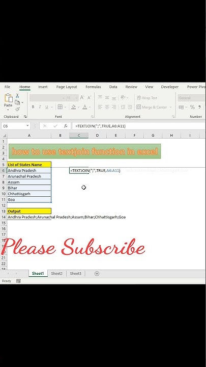 #Shorts | how to use textjoin function in excel - YouTube