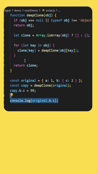 JavaScript Deep Clone #javascript #deepclone #shorts - YouTube