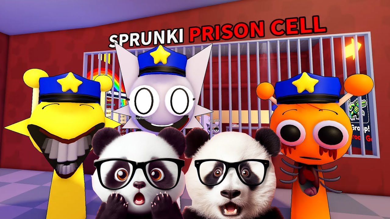 MINI PANDA AND BIG PANDA VS SPRUNKI'S PRISON RUN! in Roblox - YouTube