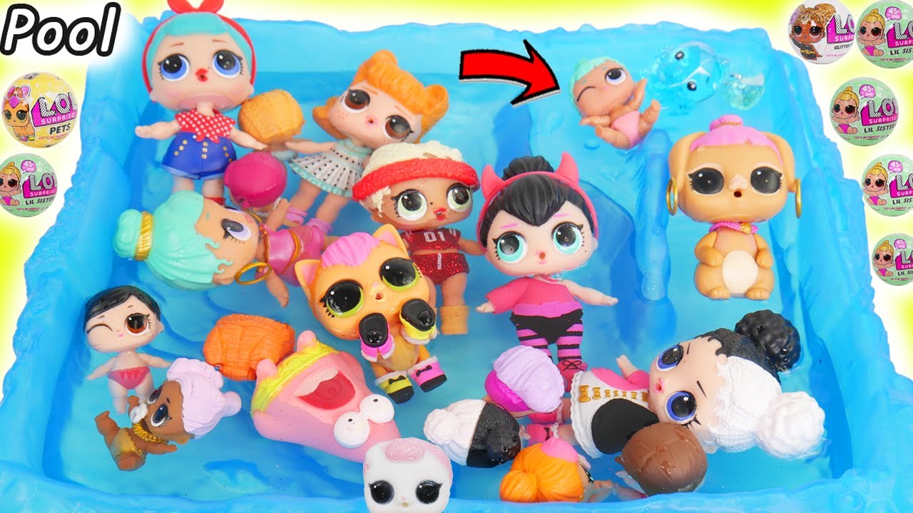 LOL OMG Makeover with DIY Build A Pools and Big Sister Fashion Doll ...