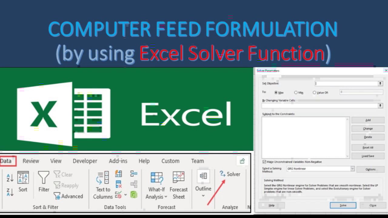 Feed Formulation by Solver - YouTube