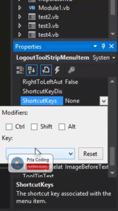 Cara Membuat Shortcut Keyboard Menustrip pada VB.Net | VB.Net Tutorial #shorts #vbnet #tricks ...