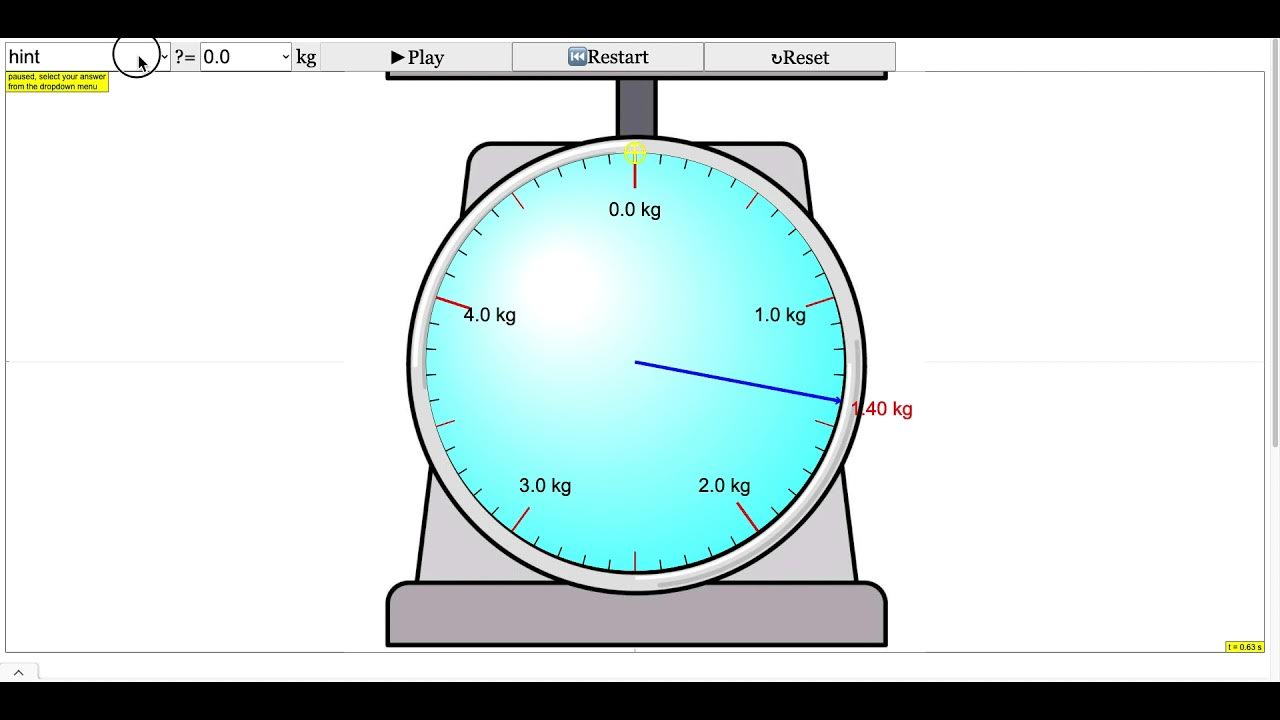 Mass or Weighing Scale 5 kg version only for SLS Model JavaScript Simulation Applet HTML5 - YouTube