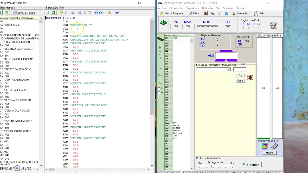 Simulacion en SimuProc - YouTube