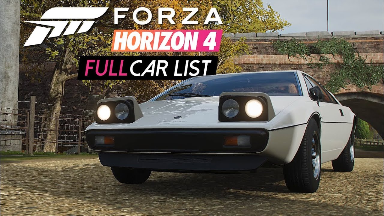 Forza Horizon 4 Full Car List (PC HD) - YouTube