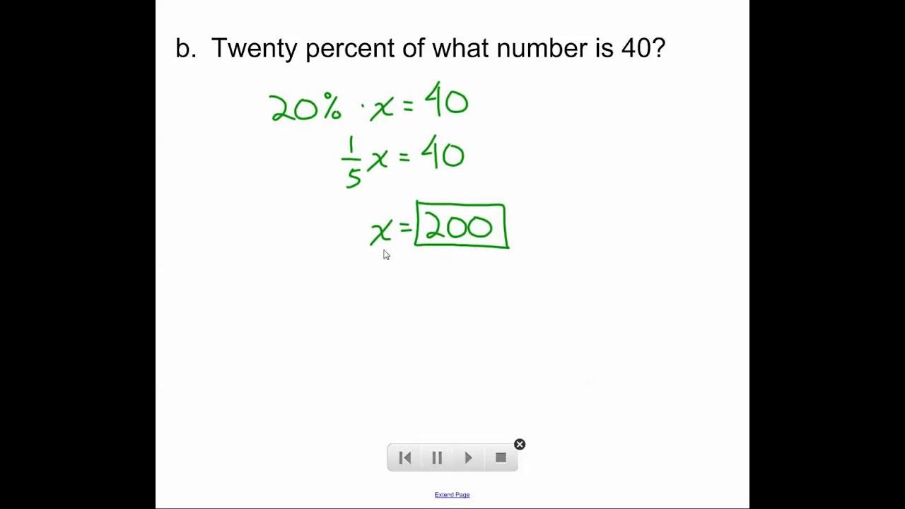 Math 8: Lesson 58 (Solving Percent Problems with Equations) - YouTube