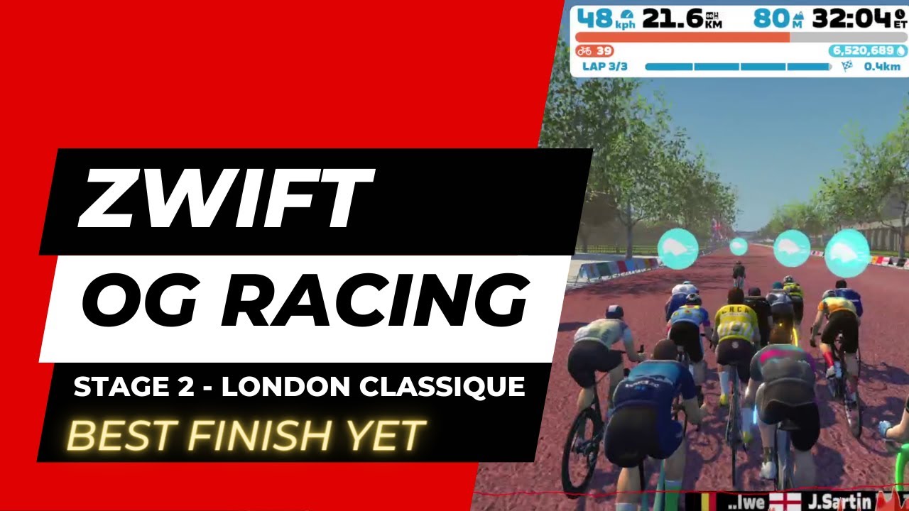 Zwift OG Racing Stage 2 -London Classique Cat C - Best finish yet - YouTube