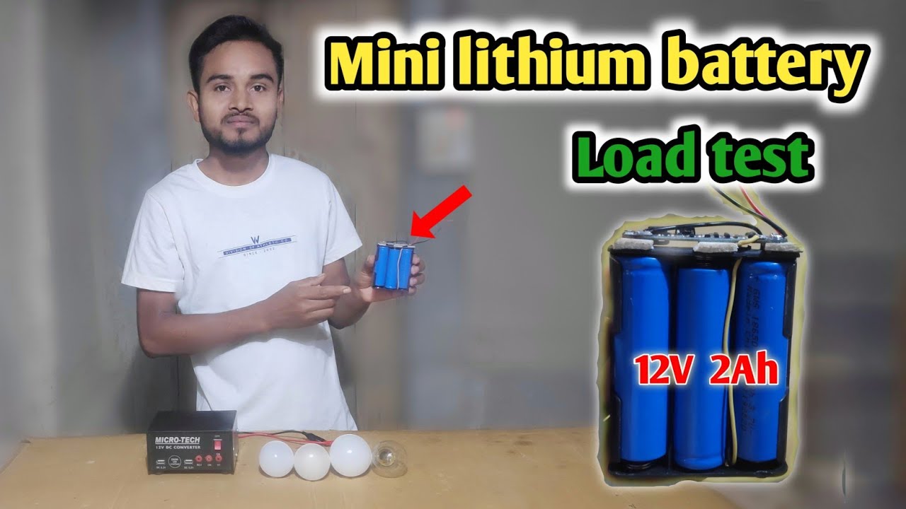 || Mini lithium battery load test || 12V 2Ah lithium battery load ...