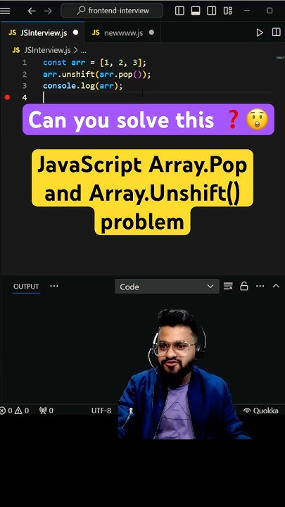 #day73 - Can you solve this #javascript array pop and unshift interview question ? #coding # ...