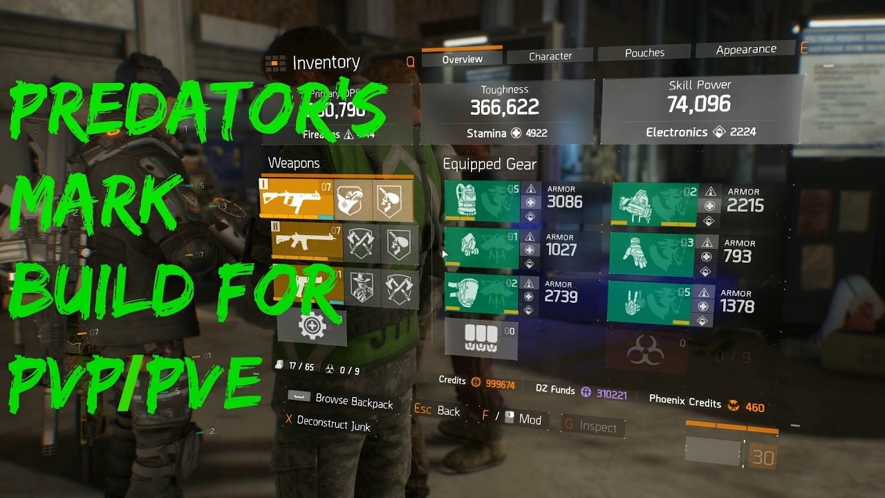 The Division 1.4 Predator's Mark Build For PVP/PVE - YouTube