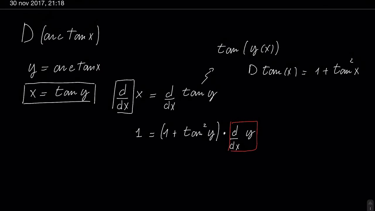 Derivata arctgx - YouTube