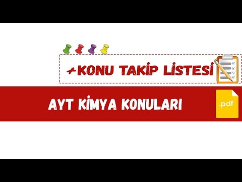 2022 AYT Kimya Konuları ve Soru Dağılımı + Konu Takip Çizelgesi | PDF #GüncelKonular (ÖSYM)