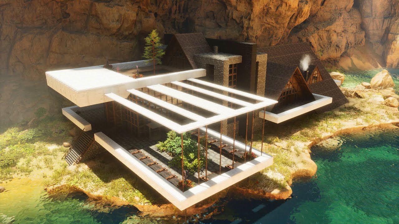 I Built a Woodland Mansion with Dino Pen in ARK: Survival Ascended ...