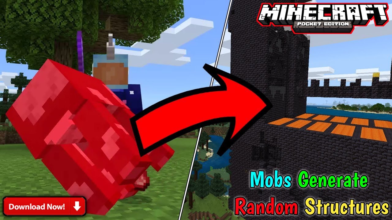 √mobs generate random structures mod minecraft pe |minecraft but mobs ...