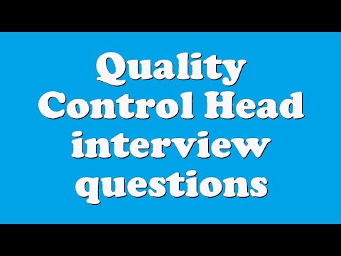 Quality Control Head interview questions - YouTube